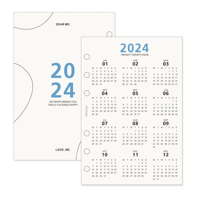 2024 Calendar Front Page Organizer Notebook - Etsy