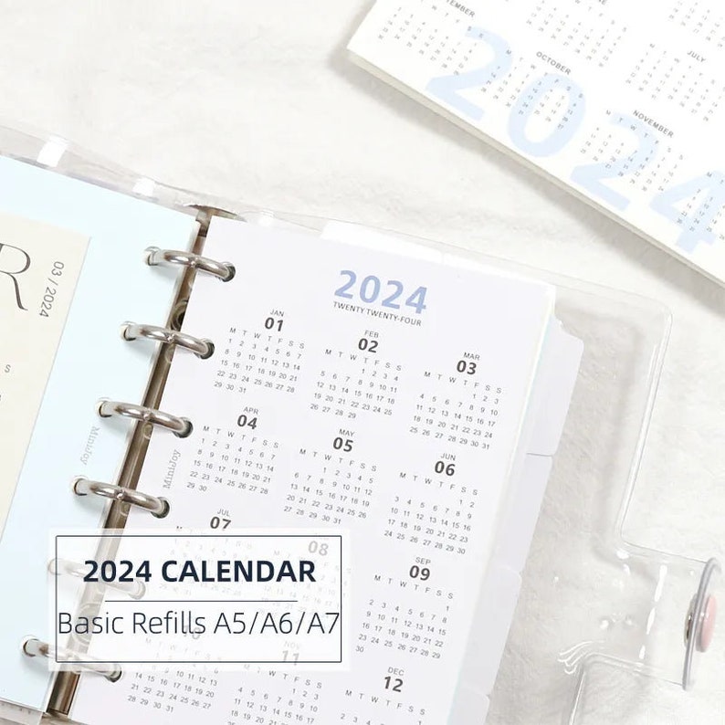 2024 Calendar Front Page Organizer Notebook - Etsy