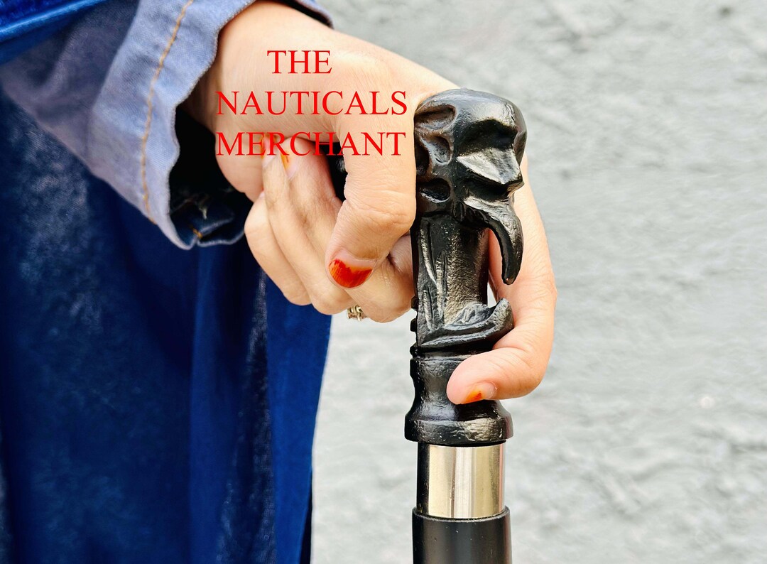 Handmade Black Alien Design Handle Walking Stick With Black - Etsy