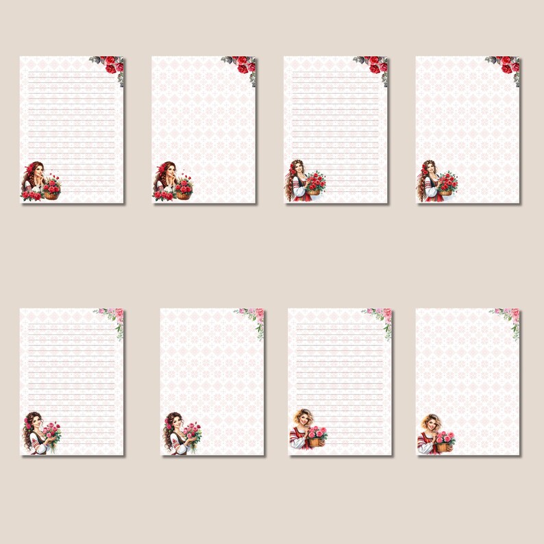 Bulgarian Motifs Digital Writing Sheets, Printable Paper Pack,digital ...