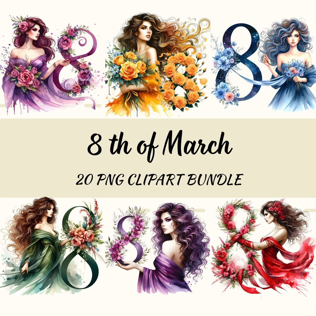 International Women's Day Digital Download: Beautiful Woman Holding ...