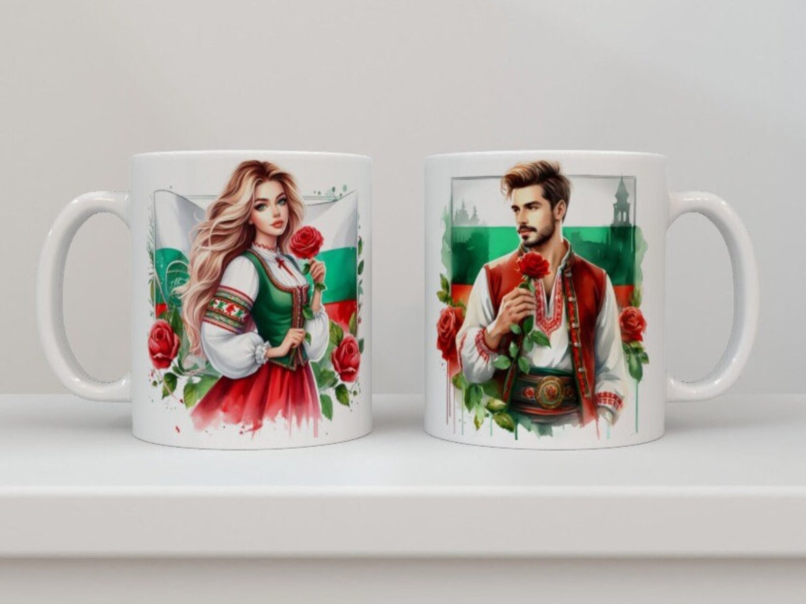 Bulgarian Traditional Couple Digital Art Print,bulgarian Package of ...