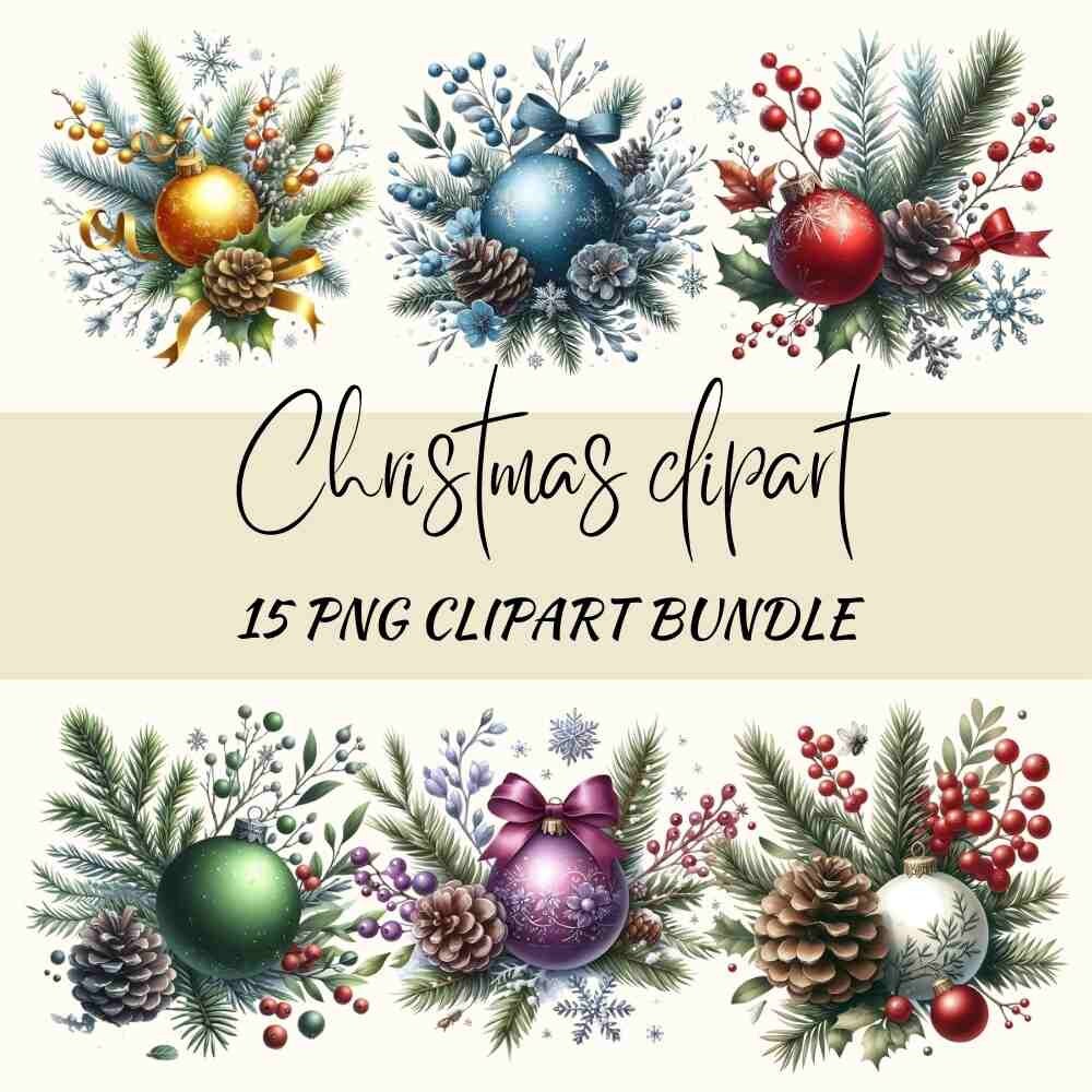 Ilex / Fir Branch With Christmas Ball PNG | Digital Download File ...