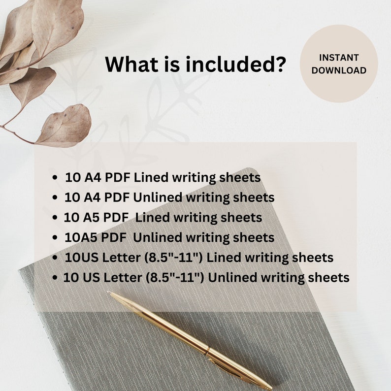 Bulgarian Motifs Digital Writing Sheets, Printable Paper Pack,digital ...