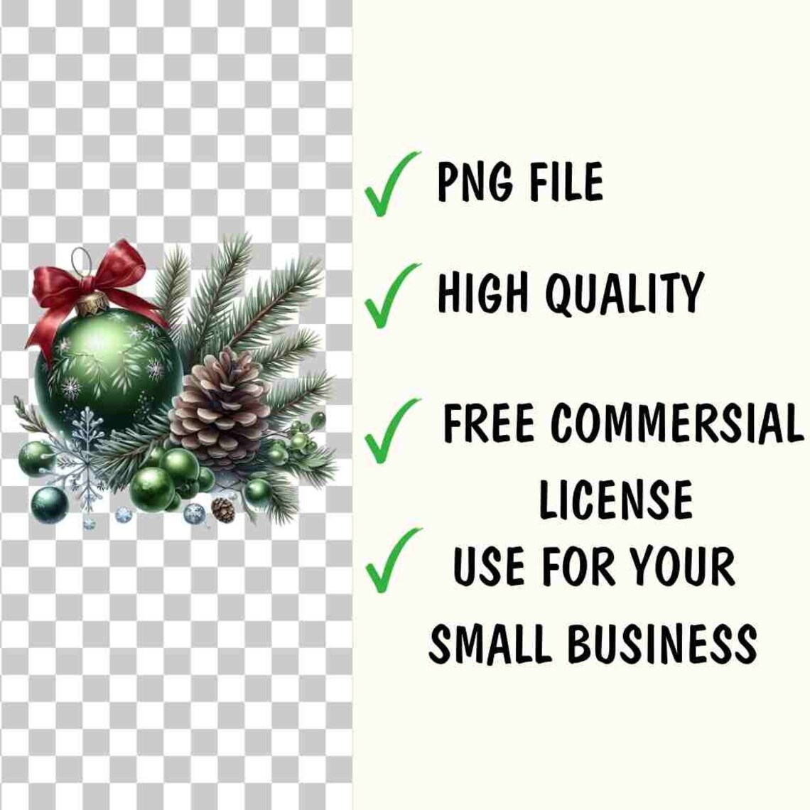 Ilex / Fir Branch With Christmas Ball PNG | Digital Download File ...