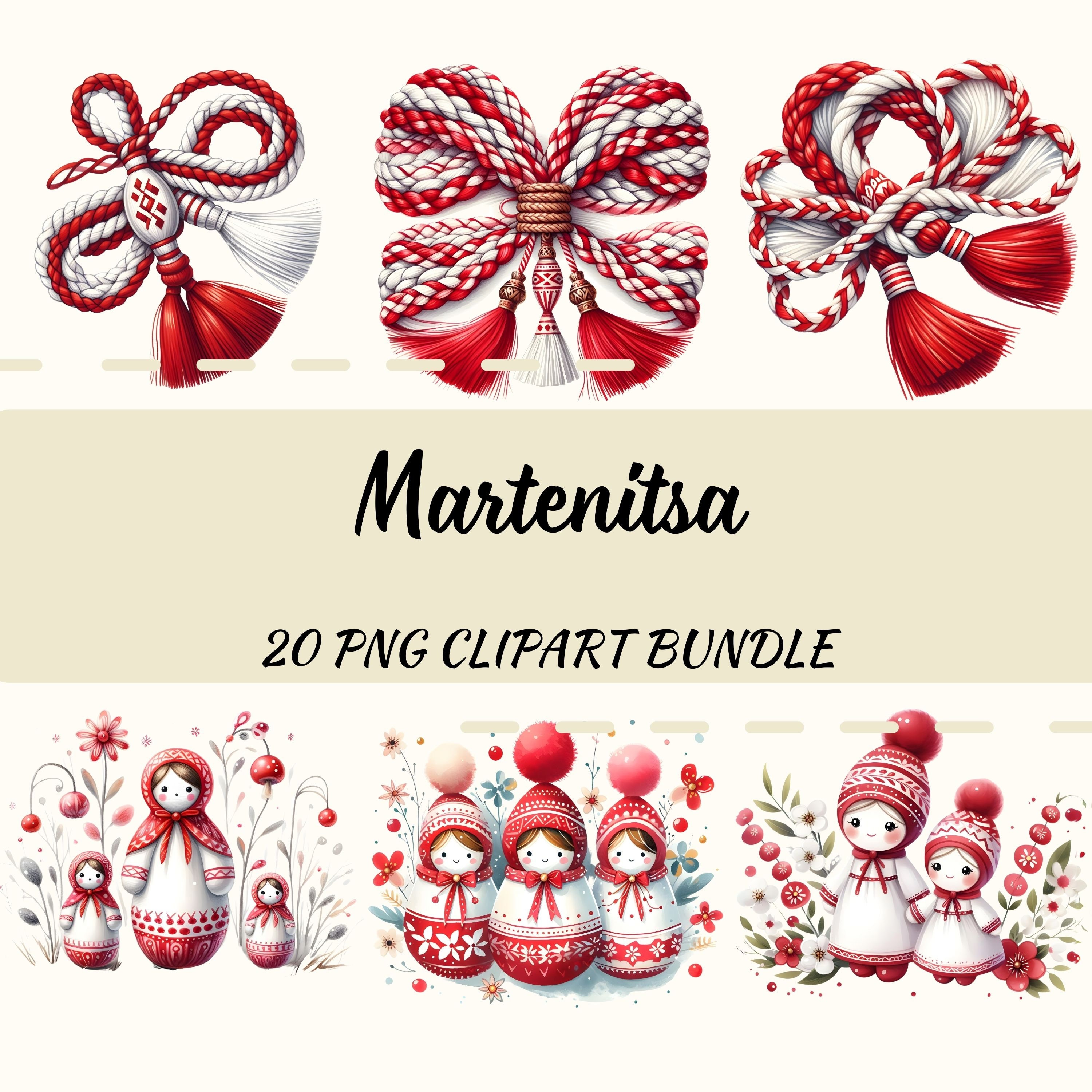 Bulgarian Martenitsa Tradition: White and Red Thread Digital Download ...
