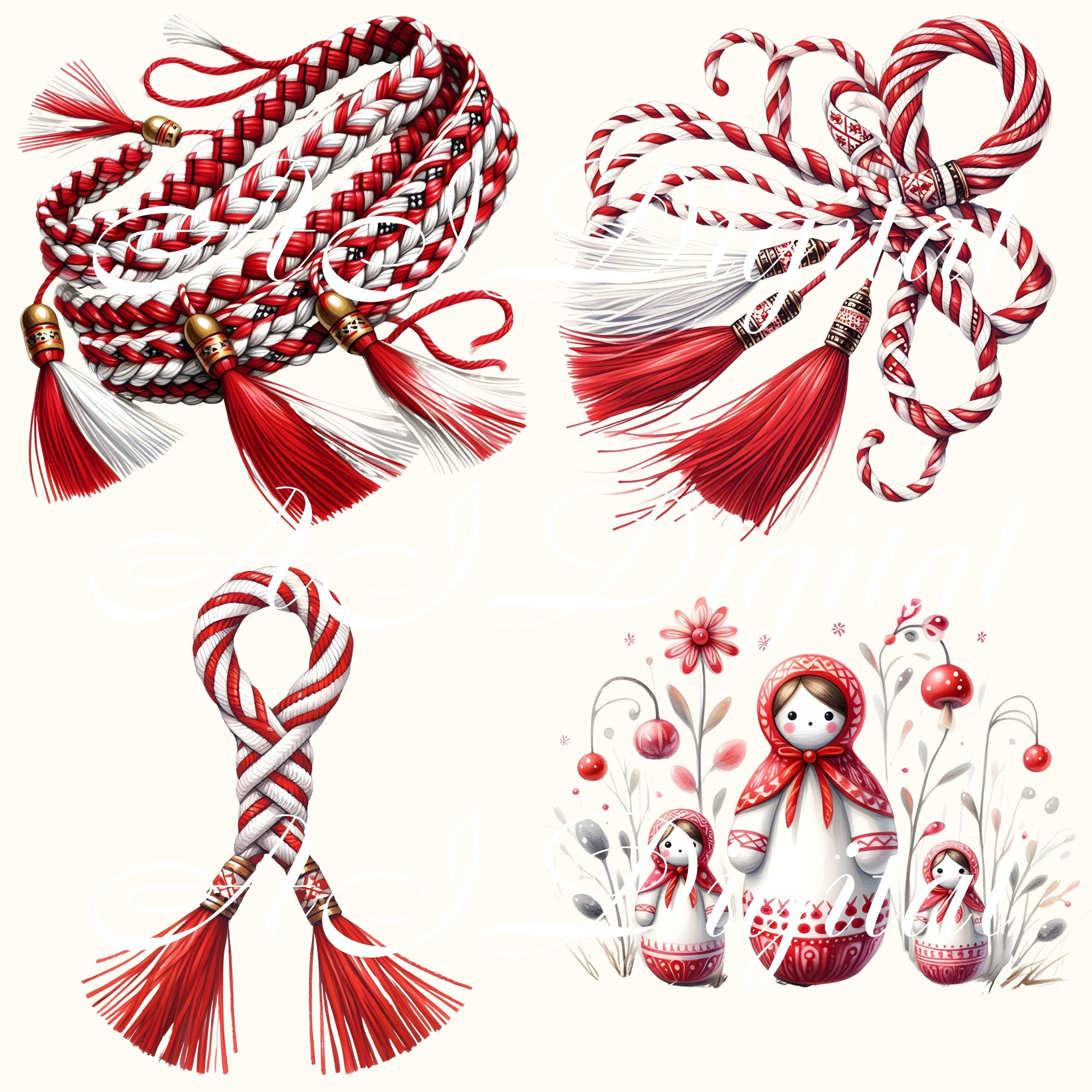 Bulgarian Martenitsa Tradition: White and Red Thread Digital Download ...