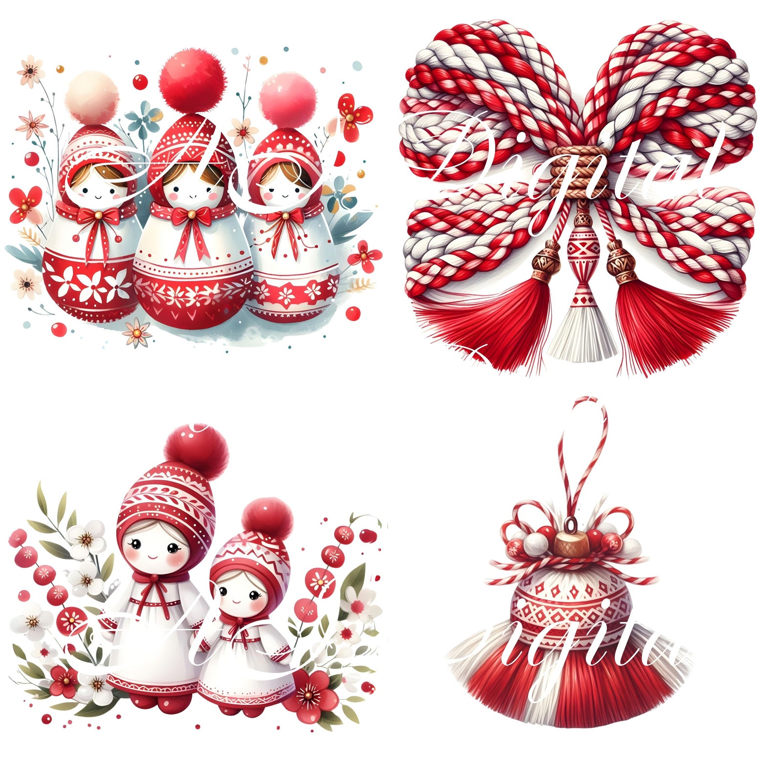 Bulgarian Martenitsa Tradition: White and Red Thread Digital Download ...