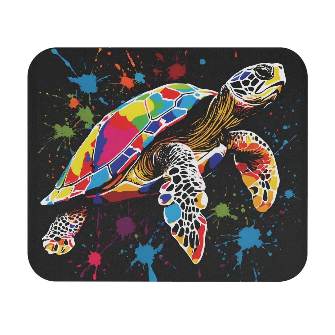Paint Splatter Turtle Mouse Pad (rectangle) - Etsy