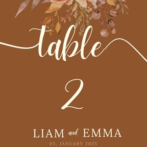 Terracotta Style Wedding Table Numbers Template Editable and - Etsy
