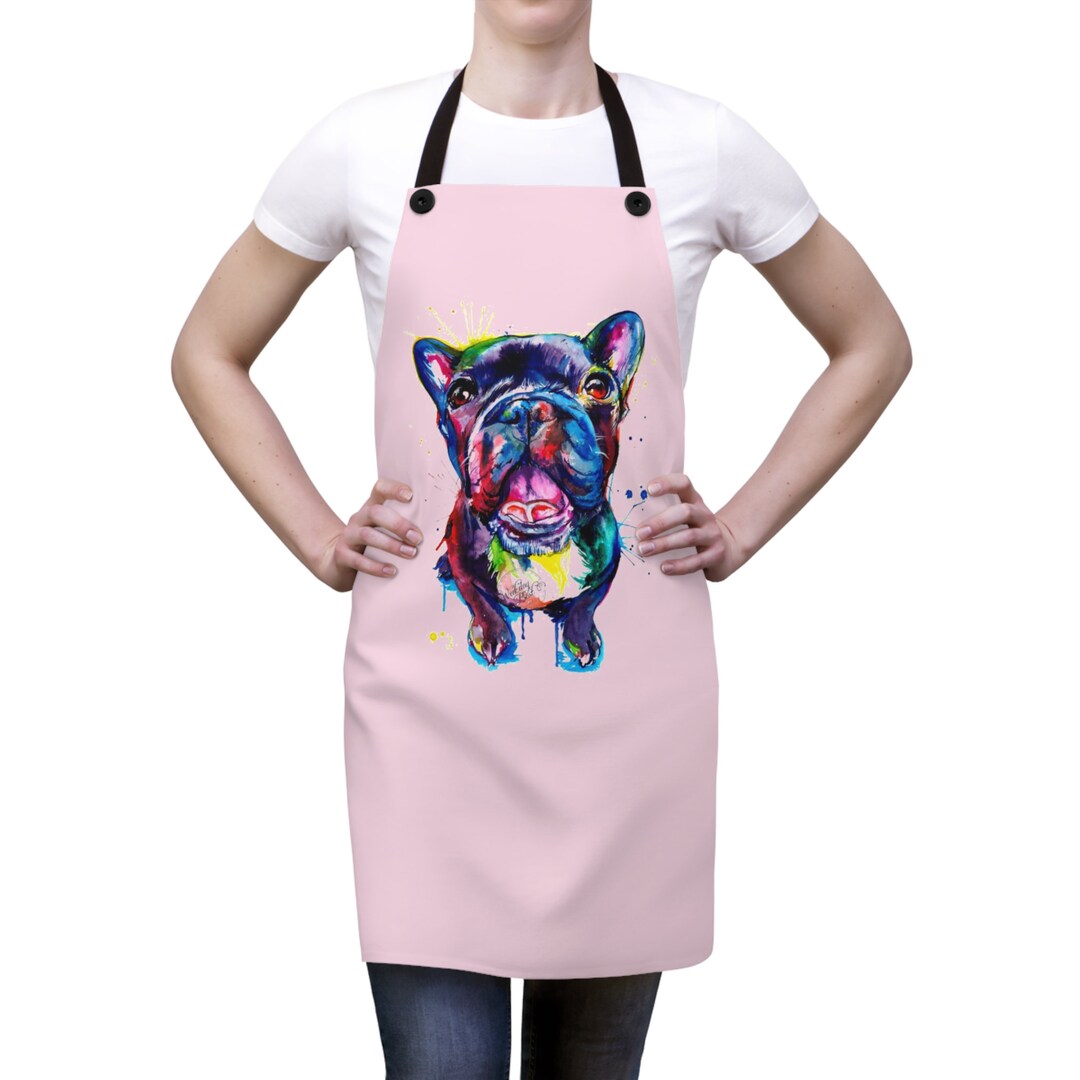 Unique Bulldog Print Apron for Dog Lovers Kitchen Cooking Accessories ...
