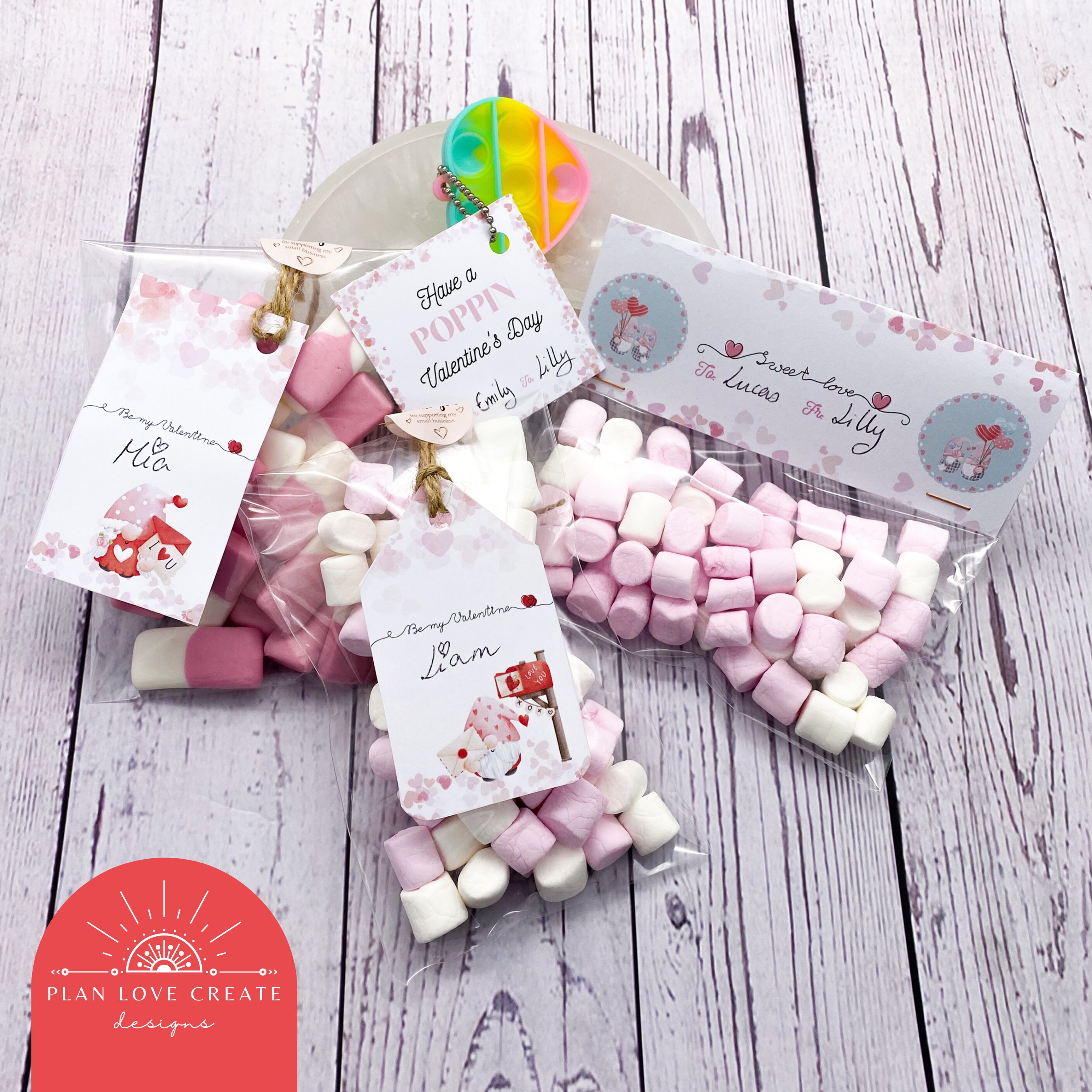 Editable Valentine Gnome Gift Tags Set, Saint Valentine Gift Tags ...