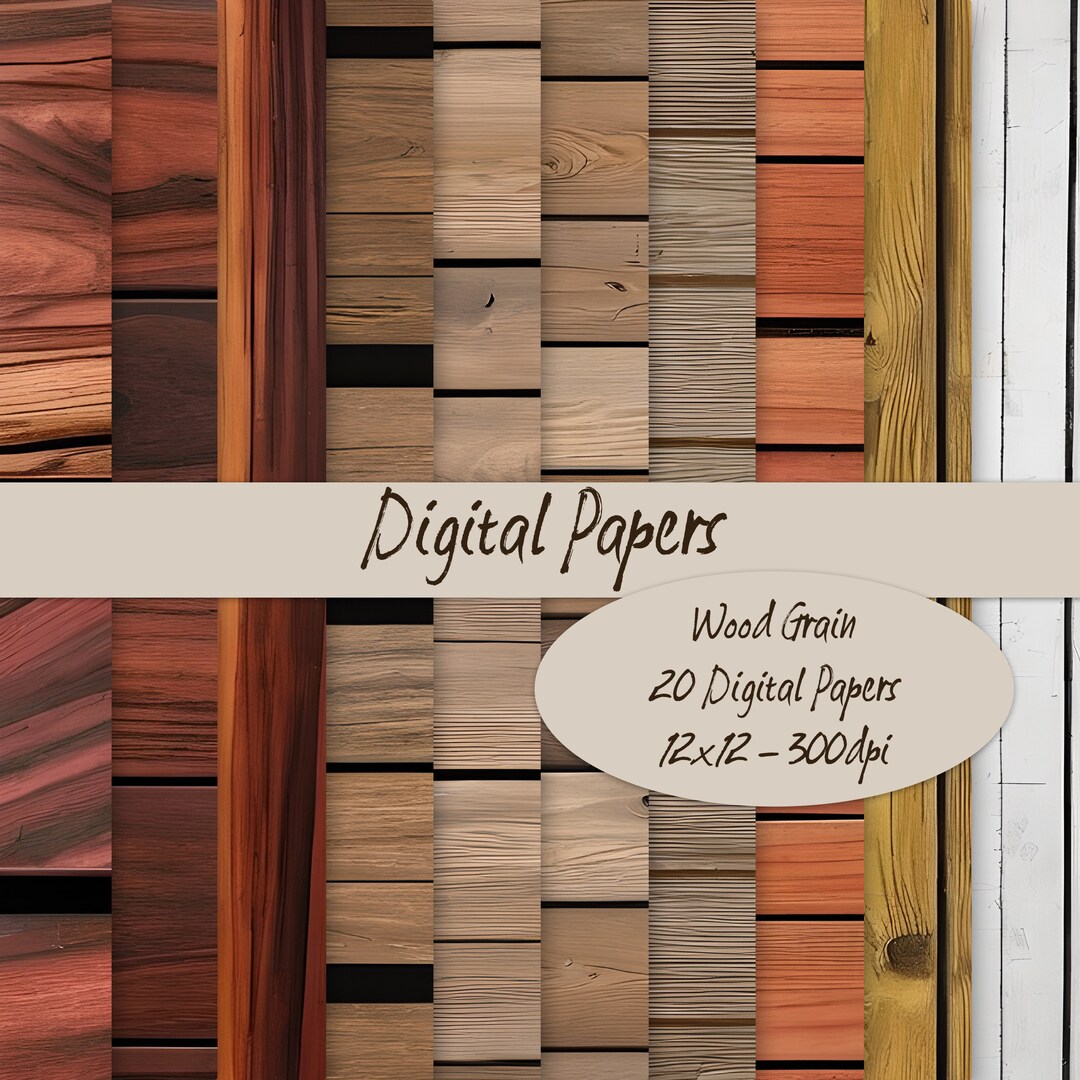 Wood Digital Paper Pack 20 Digital Papers 12 X 12 High Definition Jpgs ...