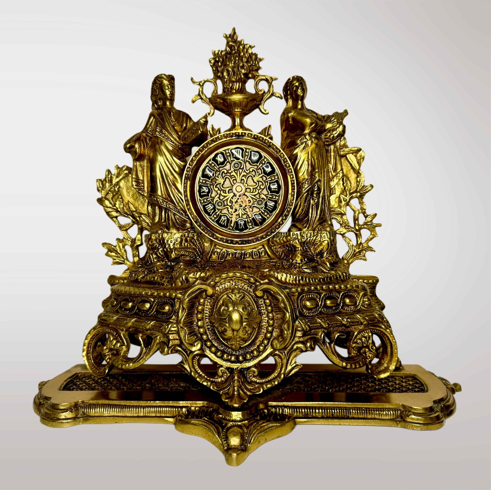 Vintage Massive Brass Clock, Antique Clock, Table Clock, Fireplace ...