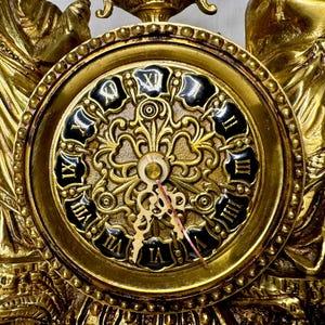Antique French Bronze Clock – Rococo Baroque Mantel Clock With ...