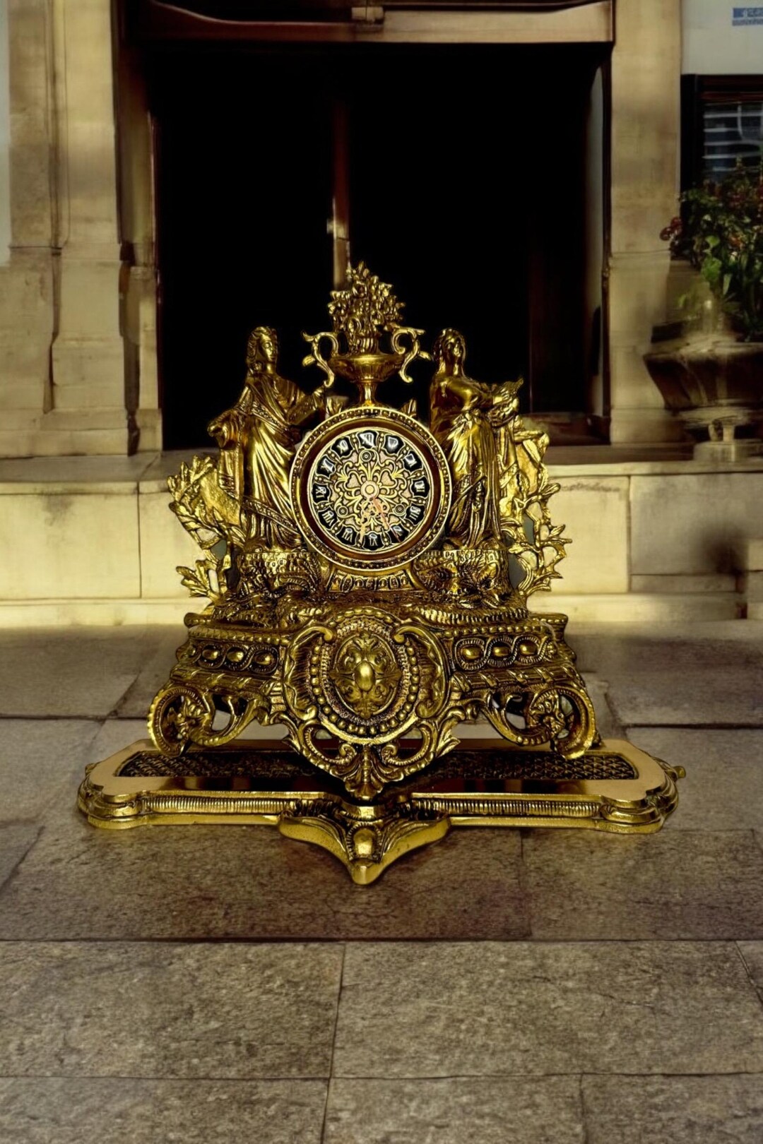Antique French Bronze Clock – Rococo Baroque Mantel Clock With ...