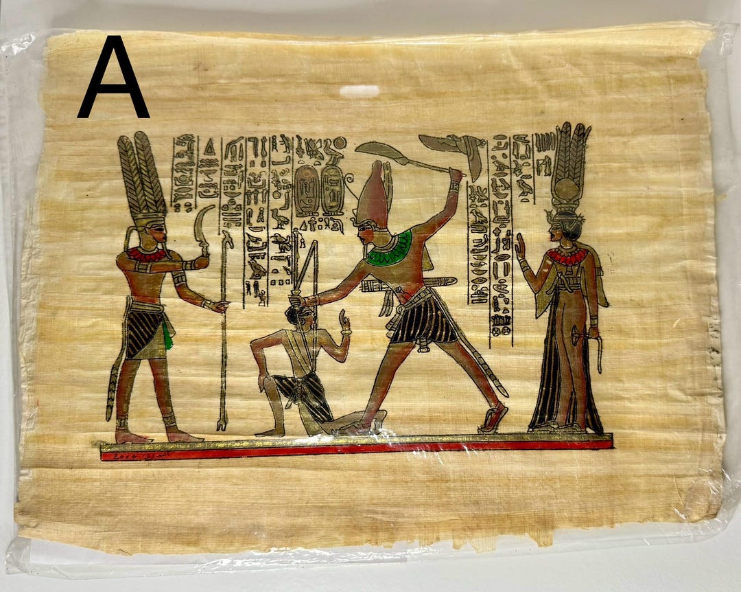 Vintage Authentic Egyptian Papyrus Art Work, Real Papyrus, Egyptian Crafts, Collectible, Ancient ...