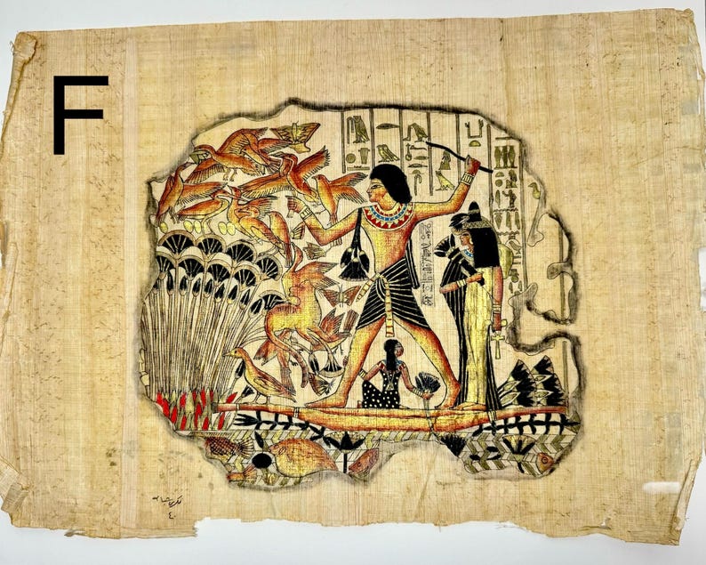 Vintage Egyptian Papyrus, Hand-painted Hieroglyphs, Authentic Papyrus ...