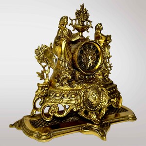 Antique French Bronze Clock – Rococo Baroque Mantel Clock With ...
