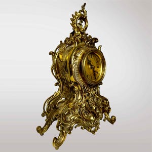 Vintage Brass Clock, Vintage Table Clock, Brass Mantel Clock, Vintage ...