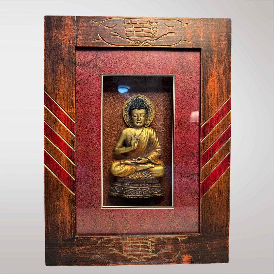 Buddha Sculpture Framed Art, Buddha Wall Art, Vintage Budha Artwork ...