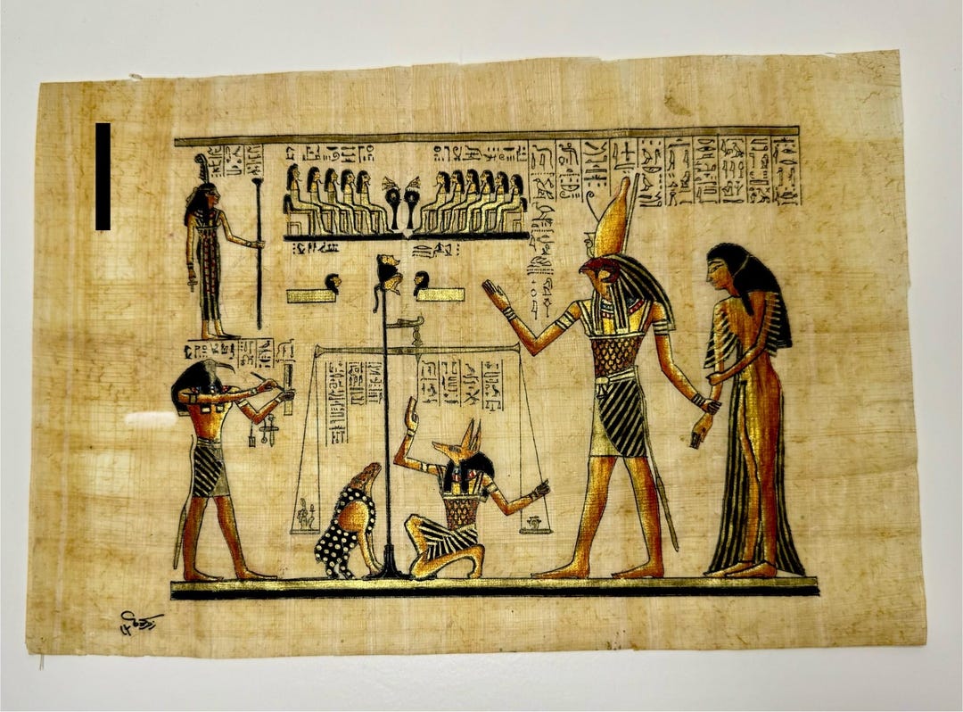Vintage Authentic Egyptian Papyrus Art Work, Real Papyrus, Egyptian ...