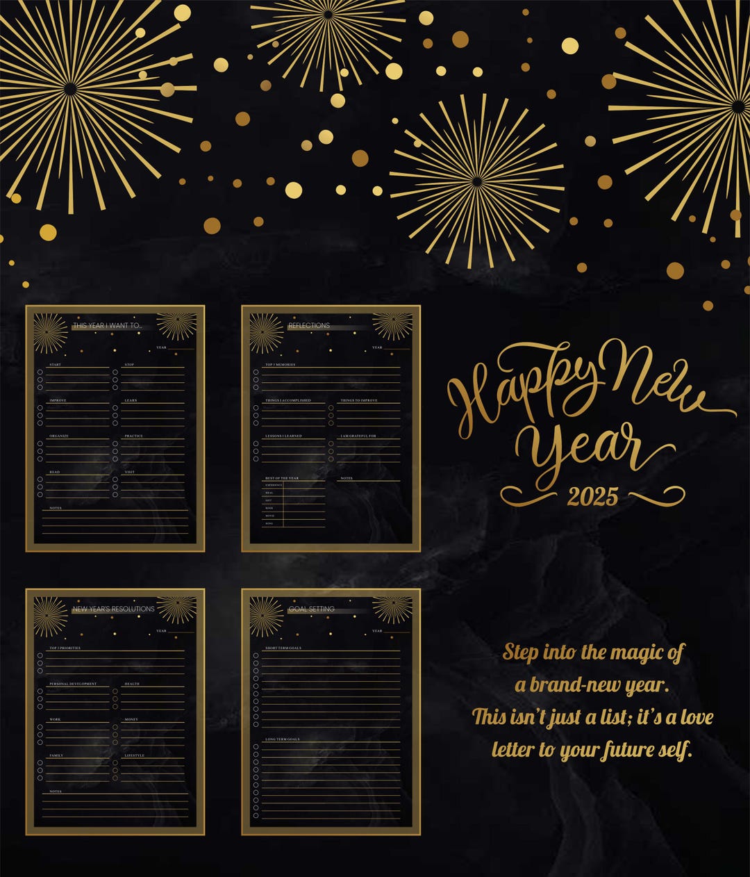 My 2025 Glow Plan Black & Gold - Etsy