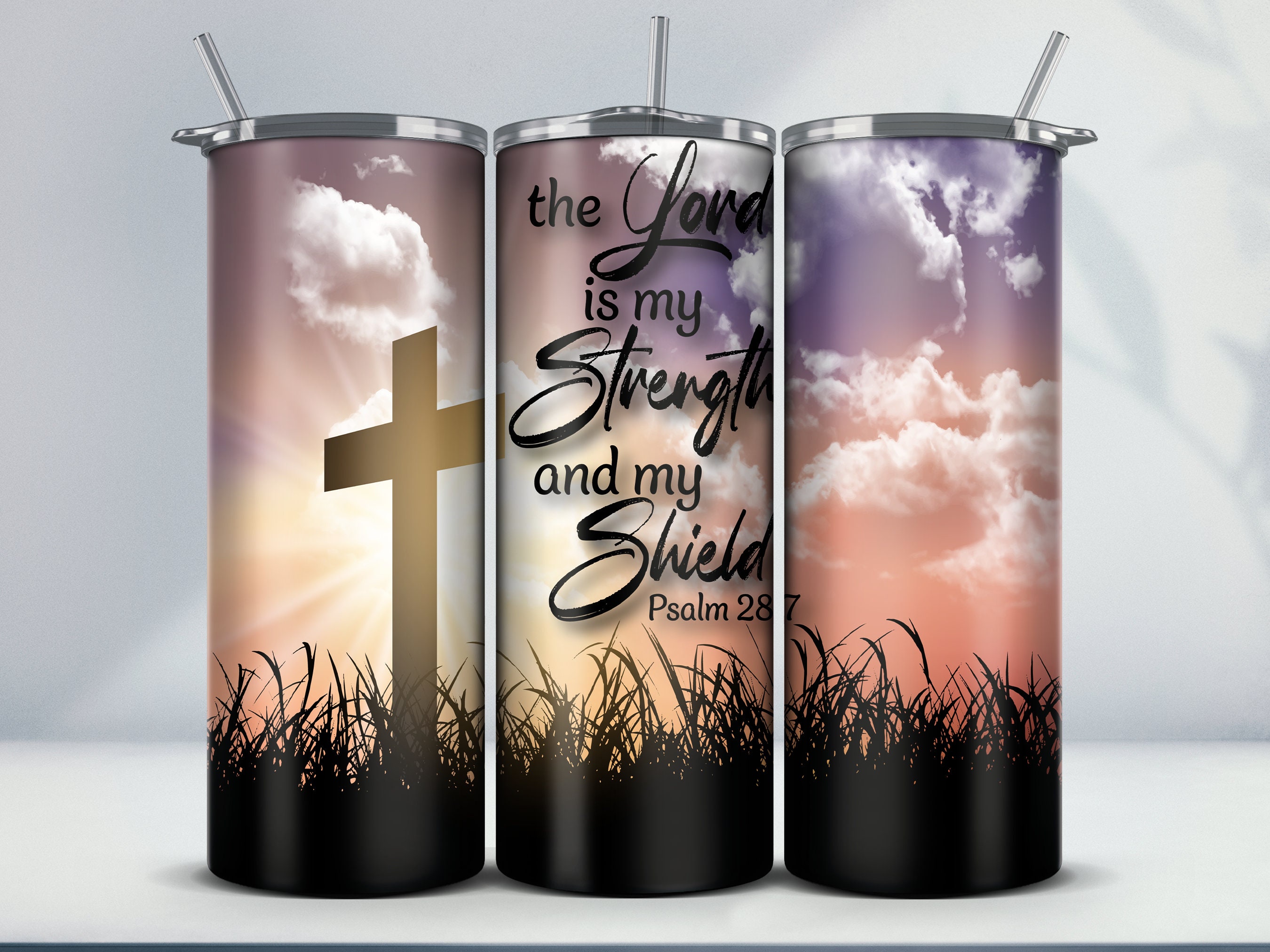 50 Christian Bible Verse Tumbler Sublimation 20oz Skinny Straight ...