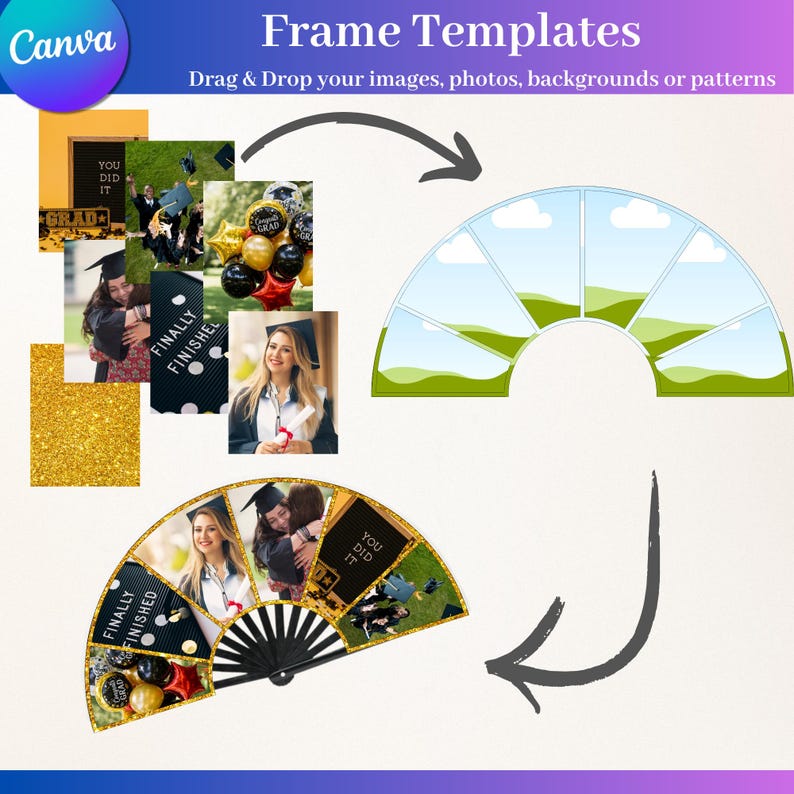 Clack Fans Editable Canva Template | Photo Grid Overlay | Chinese Fan ...