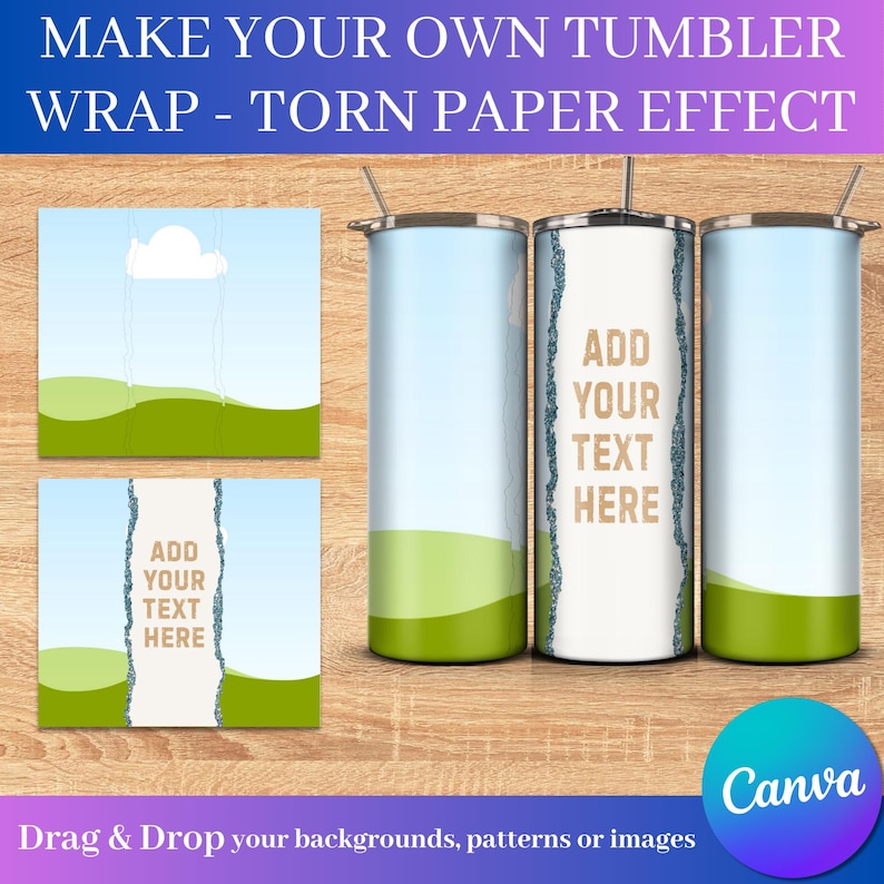 Make Your Own Tumbler Wrap Template | 20oz Skinny Straight and Tapered ...
