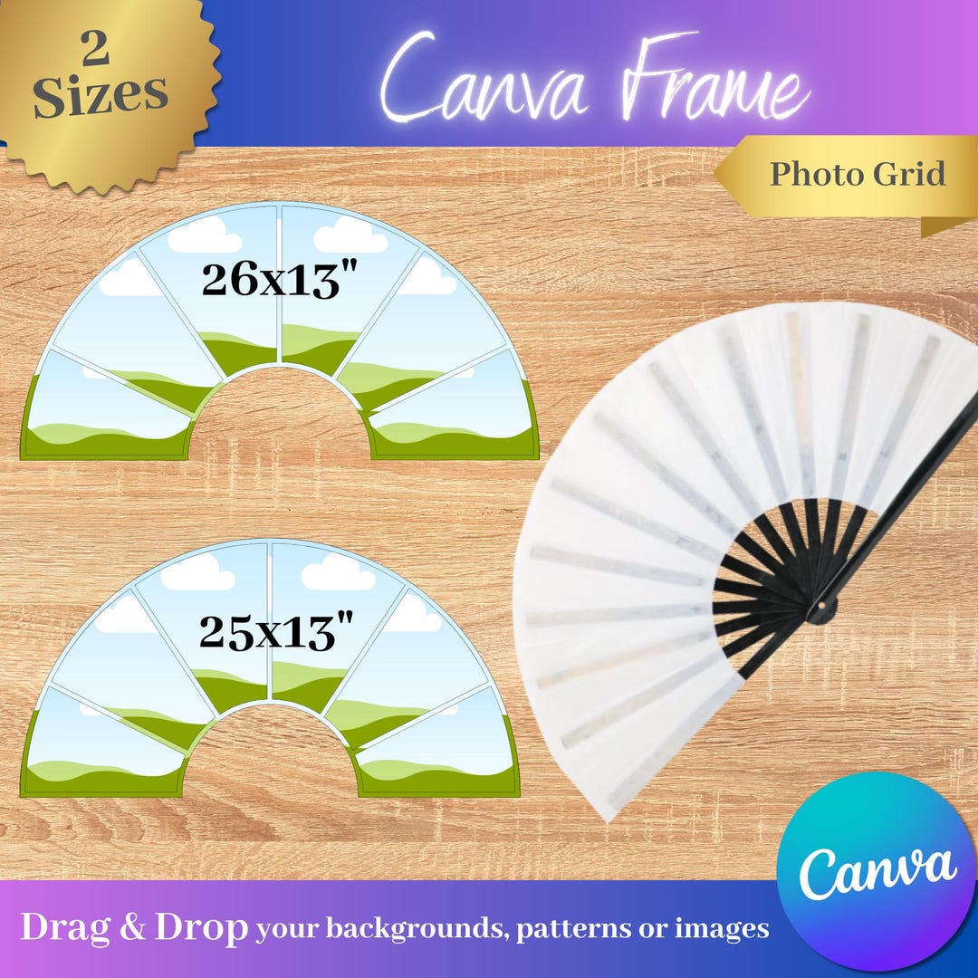 Clack Fans Editable Canva Template | Photo Grid Overlay | Chinese Fan ...