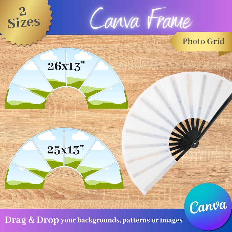 Clack Fans Editable Canva Template | Photo Grid Overlay | Chinese Fan ...
