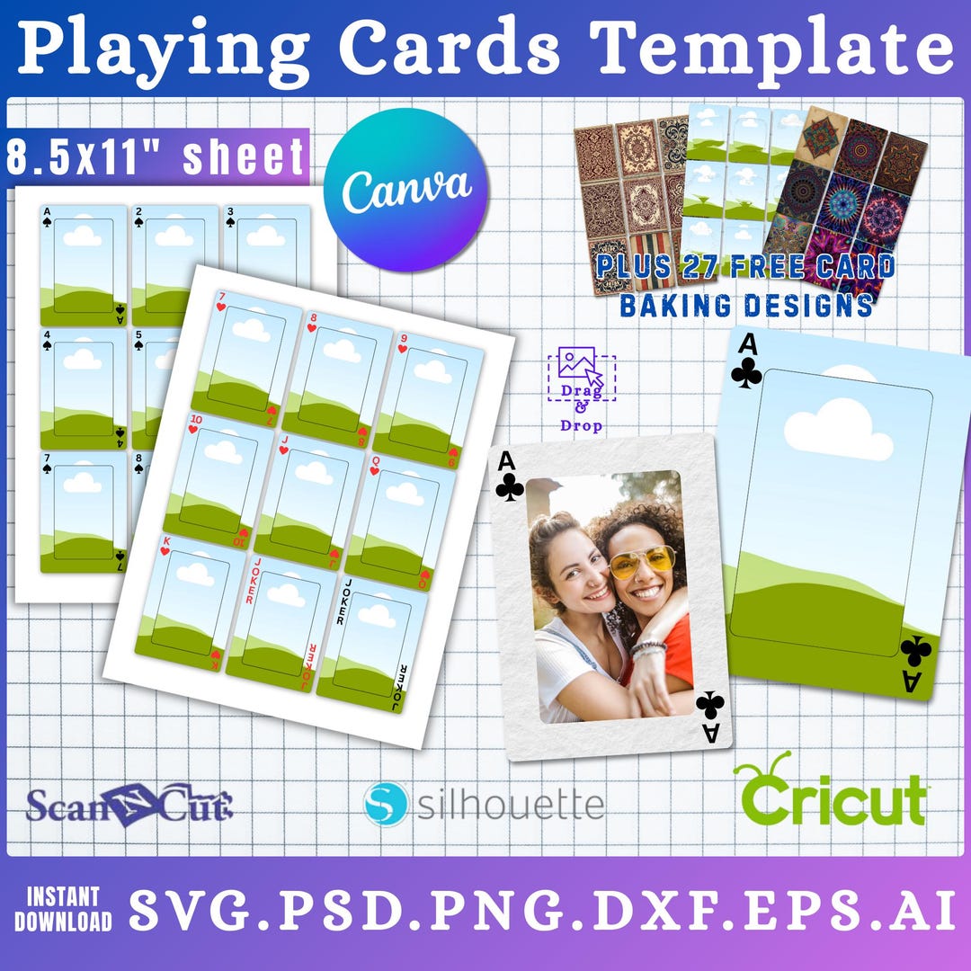 Playing Card Templates | Poker Cards | Canva Editable Affirmation Card ...