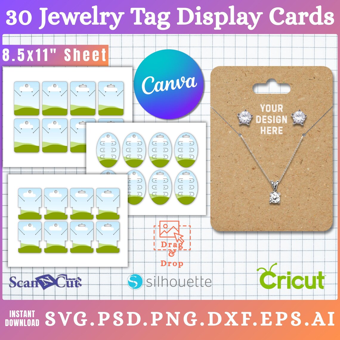 30 Jewelry Display Card Tag Templates | Bracelet, Earing, Necklace Tags ...