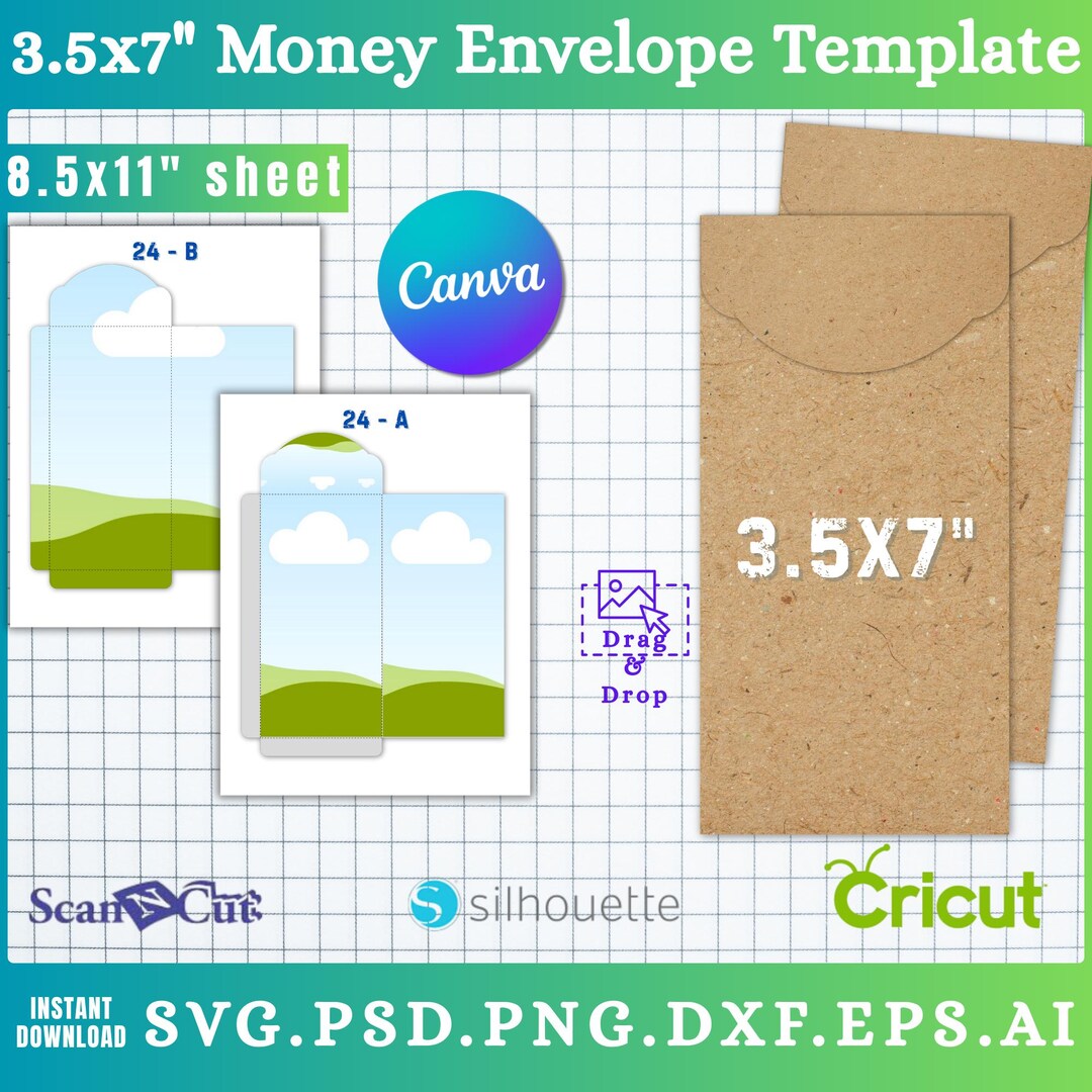 Money Envelope Template | Printable Money Holder Cash Envelope | Gift ...