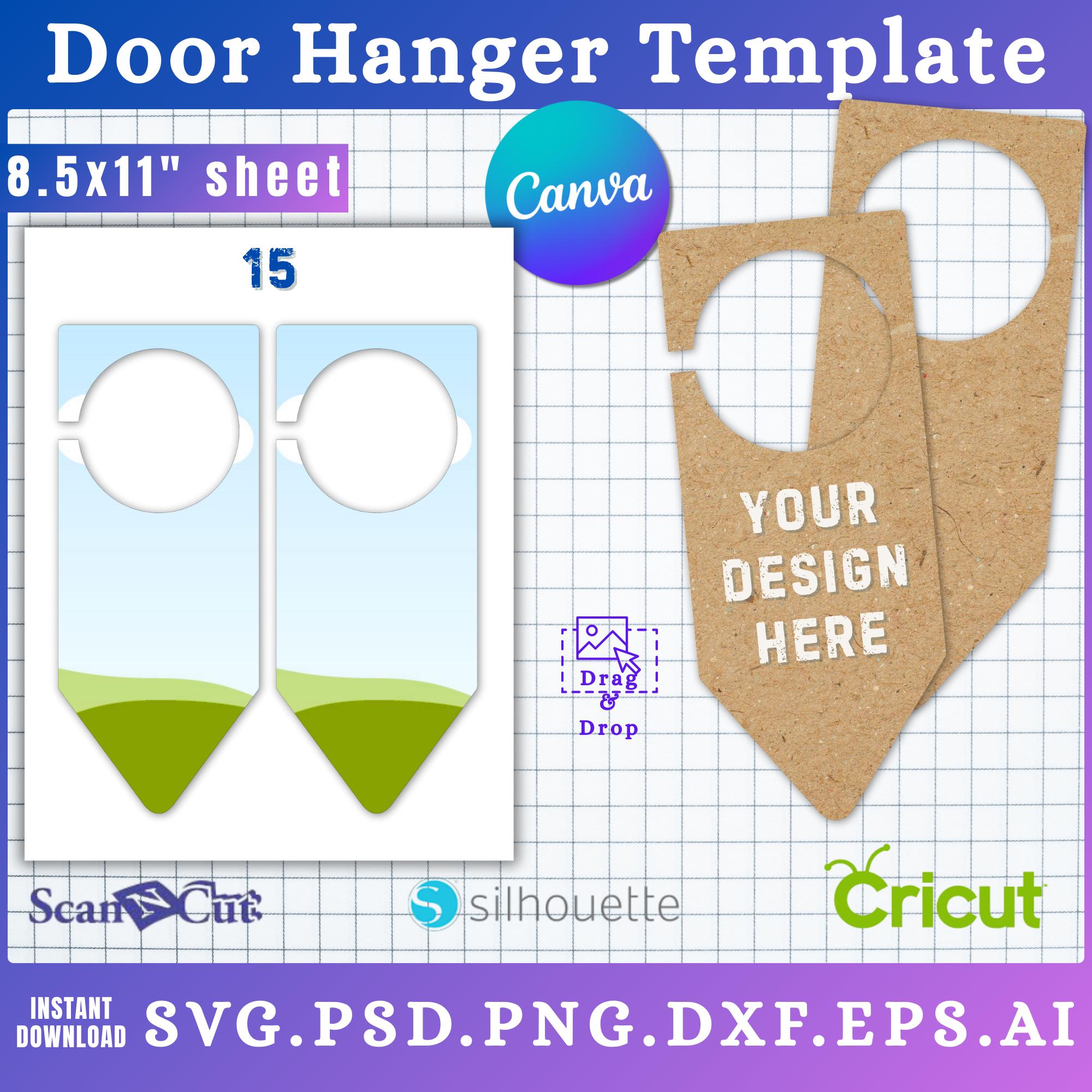 Door Hanger Template | Door Hanger SVG & Canva Templates | Doorknob ...
