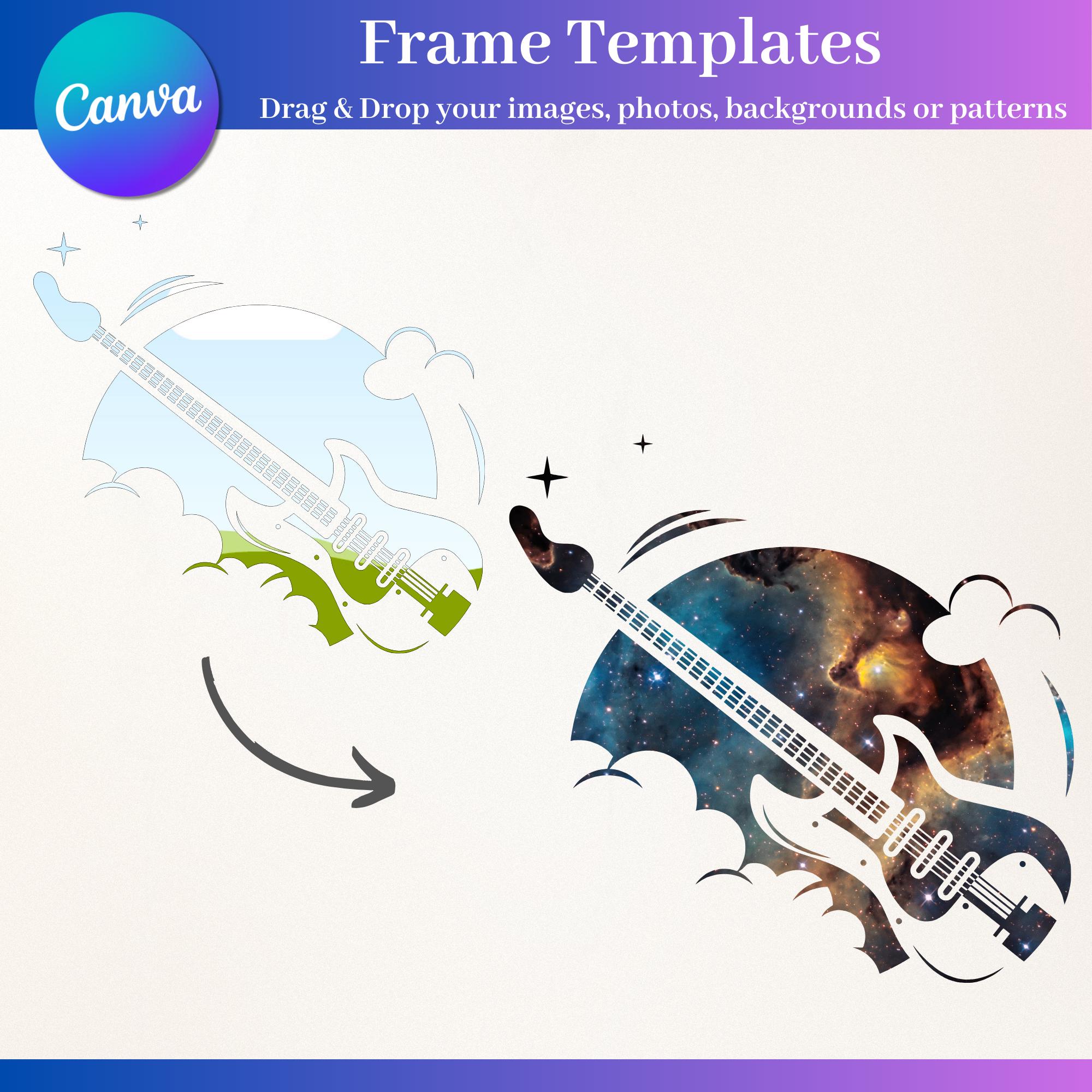 20 Canva Guitar Frames | Editable Canva Template | Craft Your Own ...