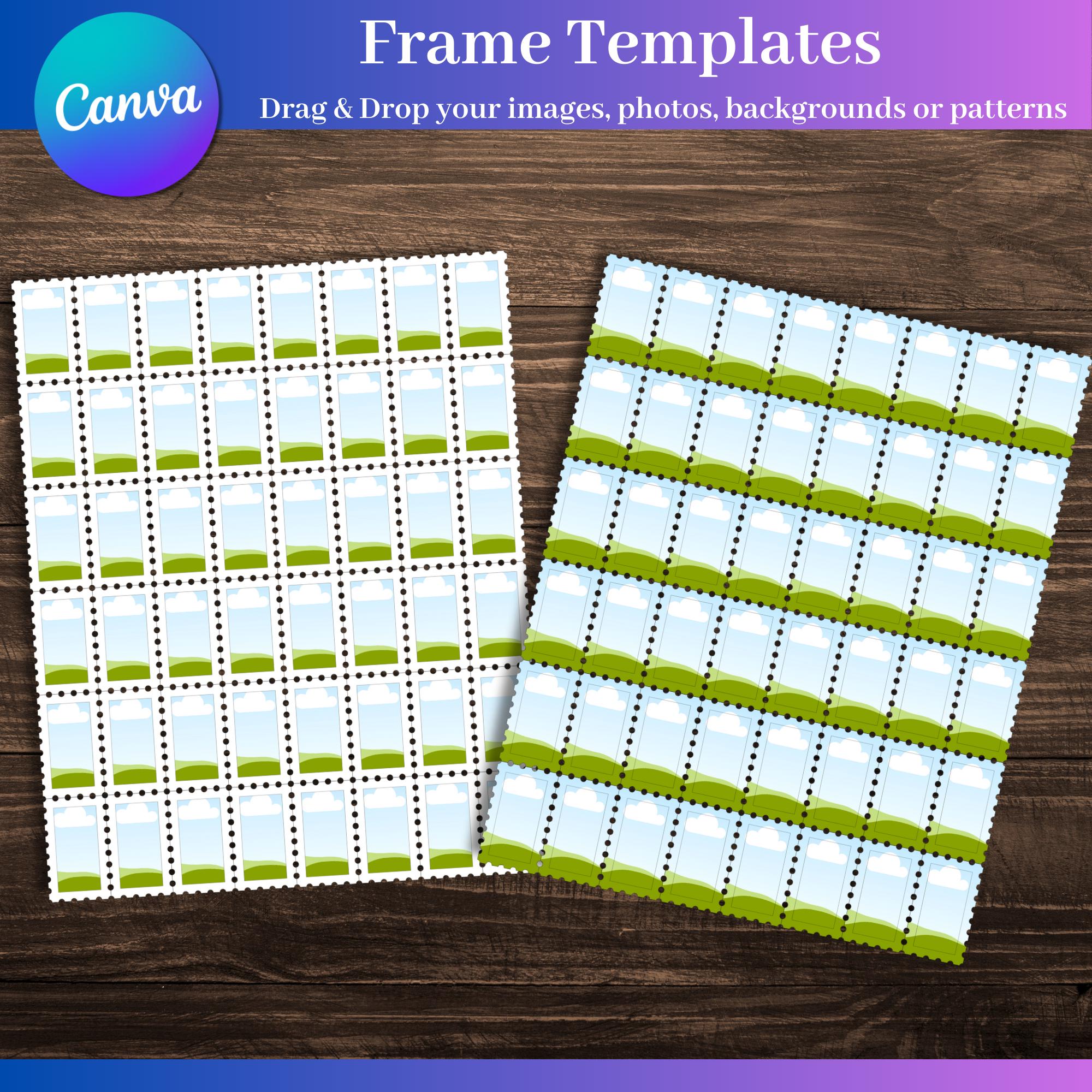 Postage Stamp Templates | Custom Decorative Stamp Border Frames | 100% ...