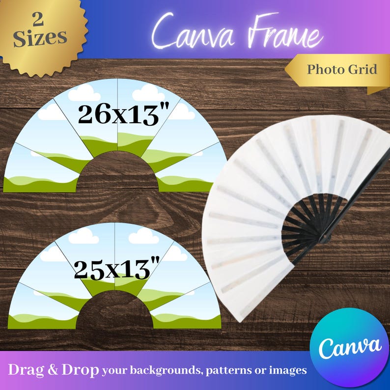 Clack Fans Editable Canva Template | Photo Grid | Chinese Fan | Drag ...
