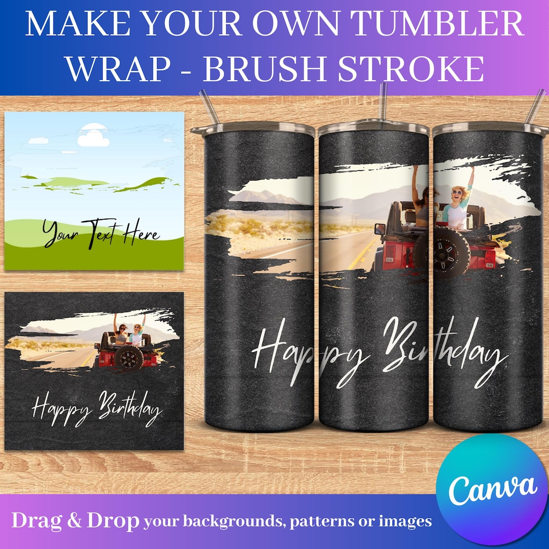 Make Your Own Tumbler Wrap Template | 20oz Skinny Straight and Tapered ...