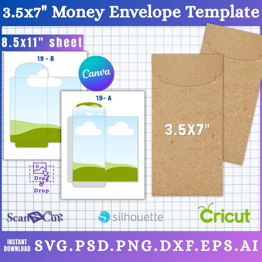 Money Envelope Template | Printable Money Holder Cash Envelope | Gift ...