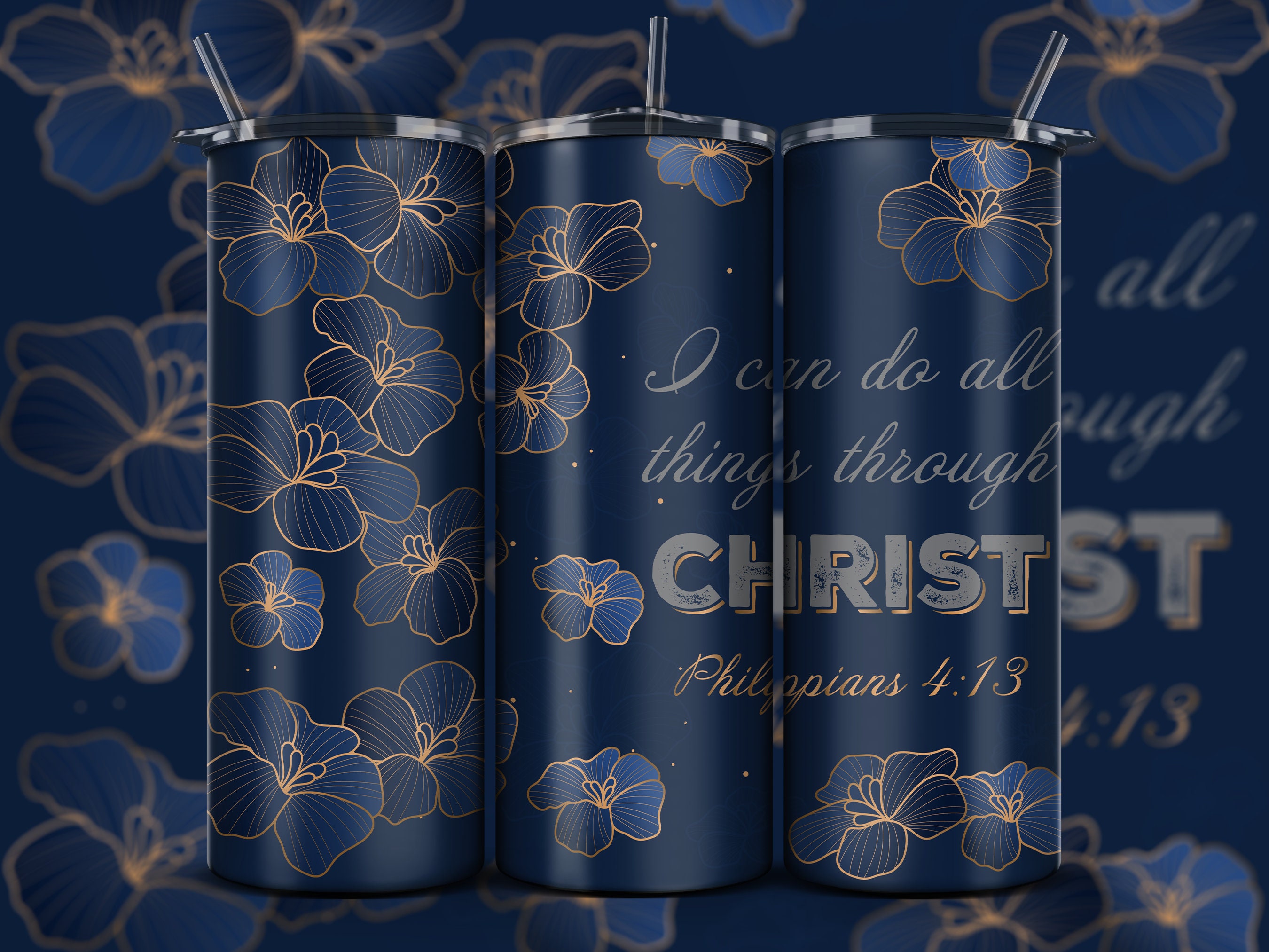 50 Christian Bible Verse Tumbler Sublimation 20oz Skinny Straight ...