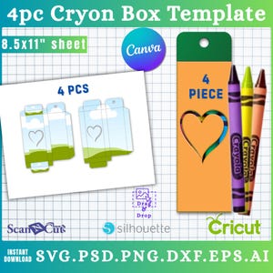 Crayon Heart Box Template - Etsy