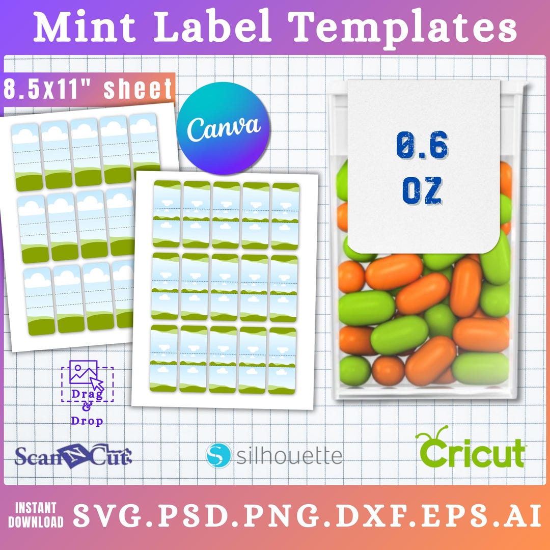 0.6oz Mint Label Template | Tic Tac Sticker Label | Party and Wedding ...