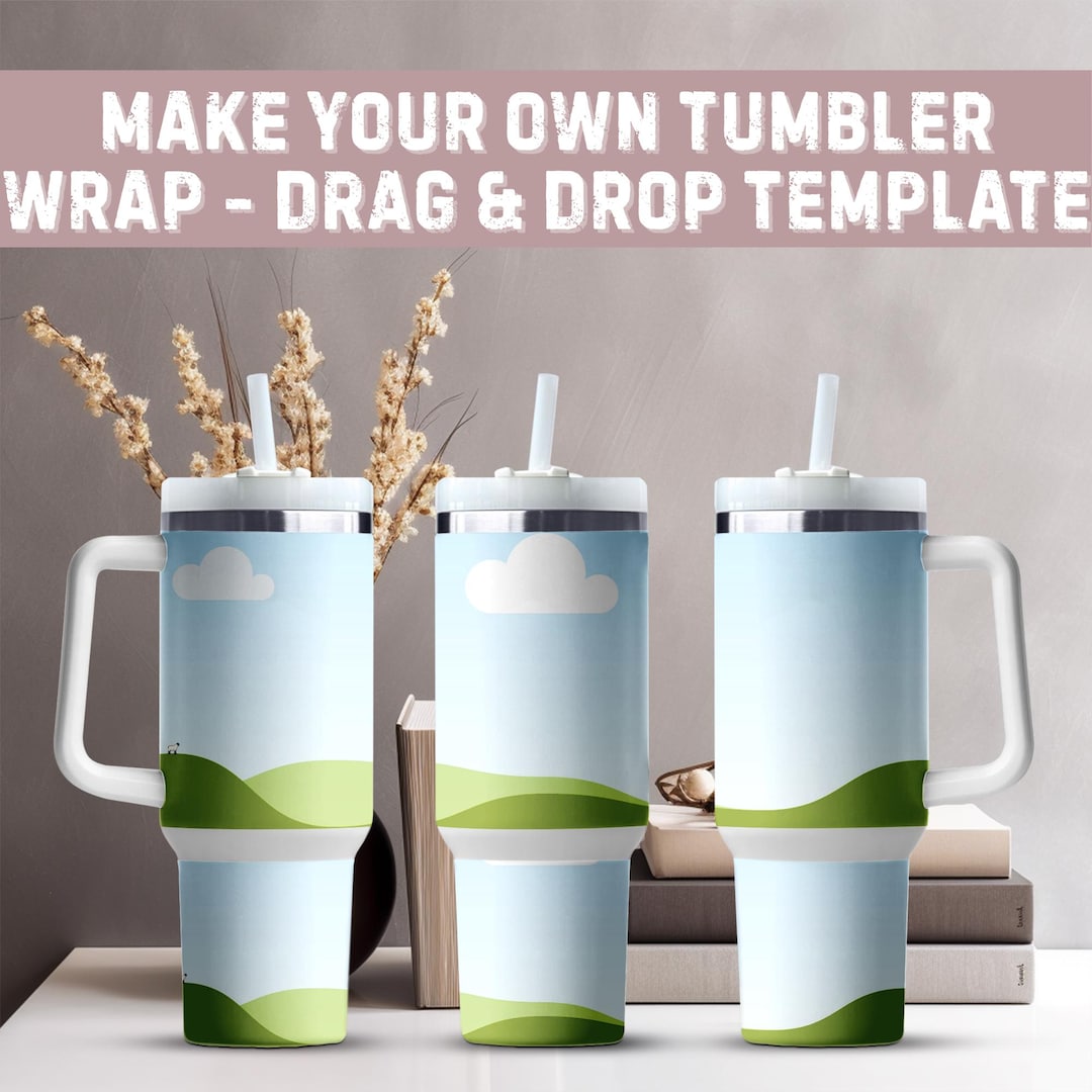 40oz Tumbler Wrap Template | Tumbler Sublimation Wrap Template | Drag ...