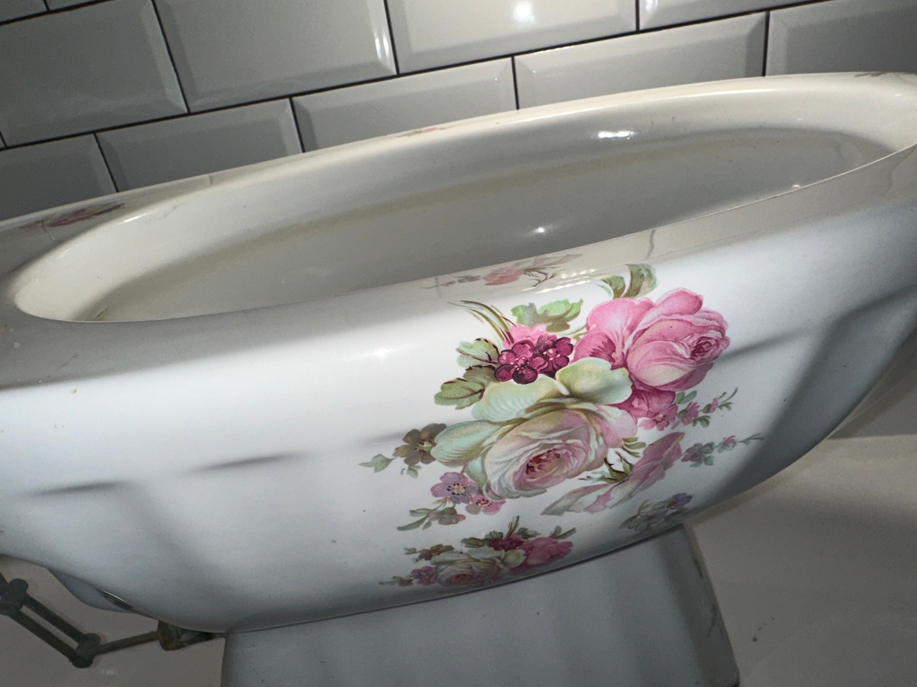 Vintage Retro Floral Rose Porcelain “CESAME” Bidet Sink Bathroom 1970s ...