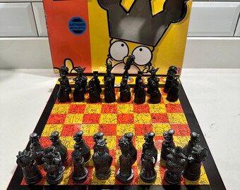 Vintage the Simpsons 3D Chess Set With Folding Board Complete With 32 ...