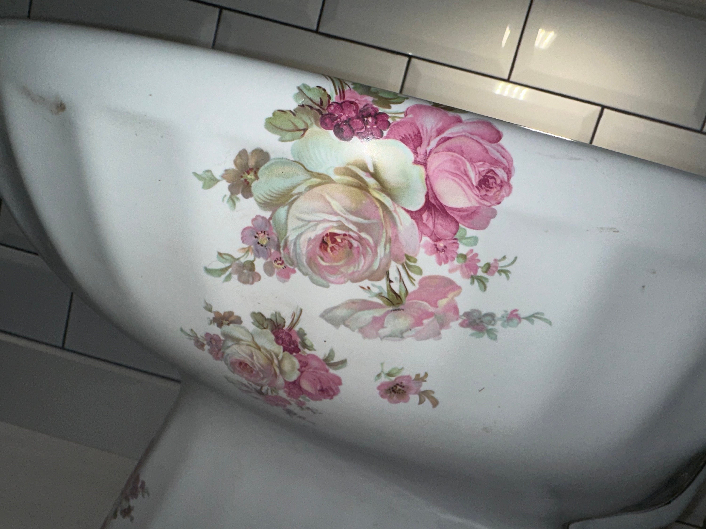 Vintage Retro Floral Rose Porcelain “CESAME” Bidet Sink Bathroom 1970s ...