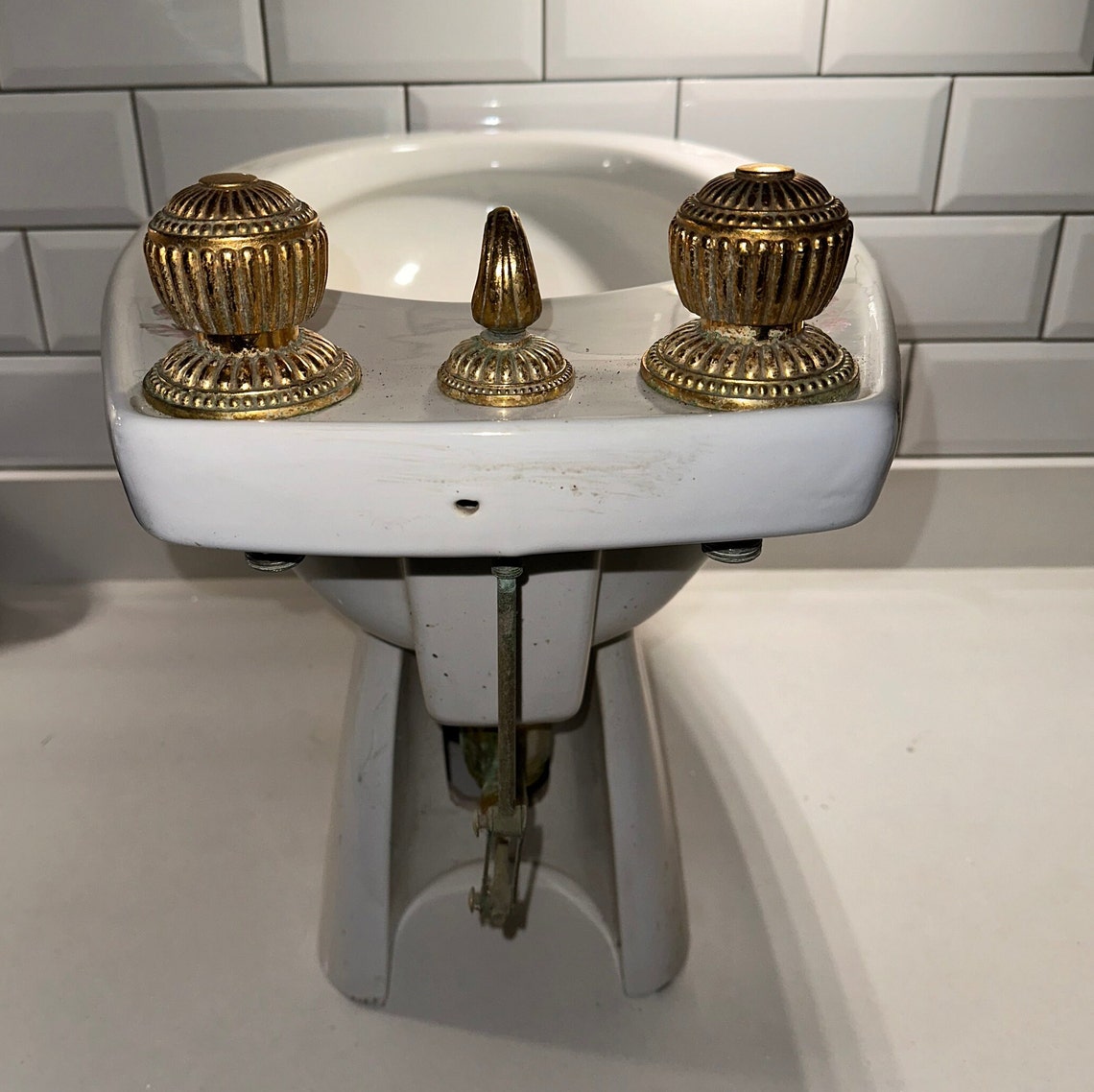 Vintage Retro Floral Rose Porcelain “CESAME” Bidet Sink Bathroom 1970s ...