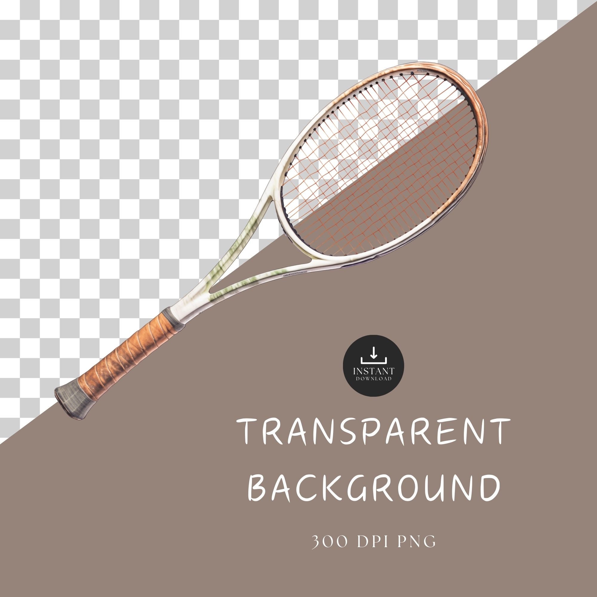 Watercolor Tennis Racket Png, Classic Sports Clipart Illustration ...